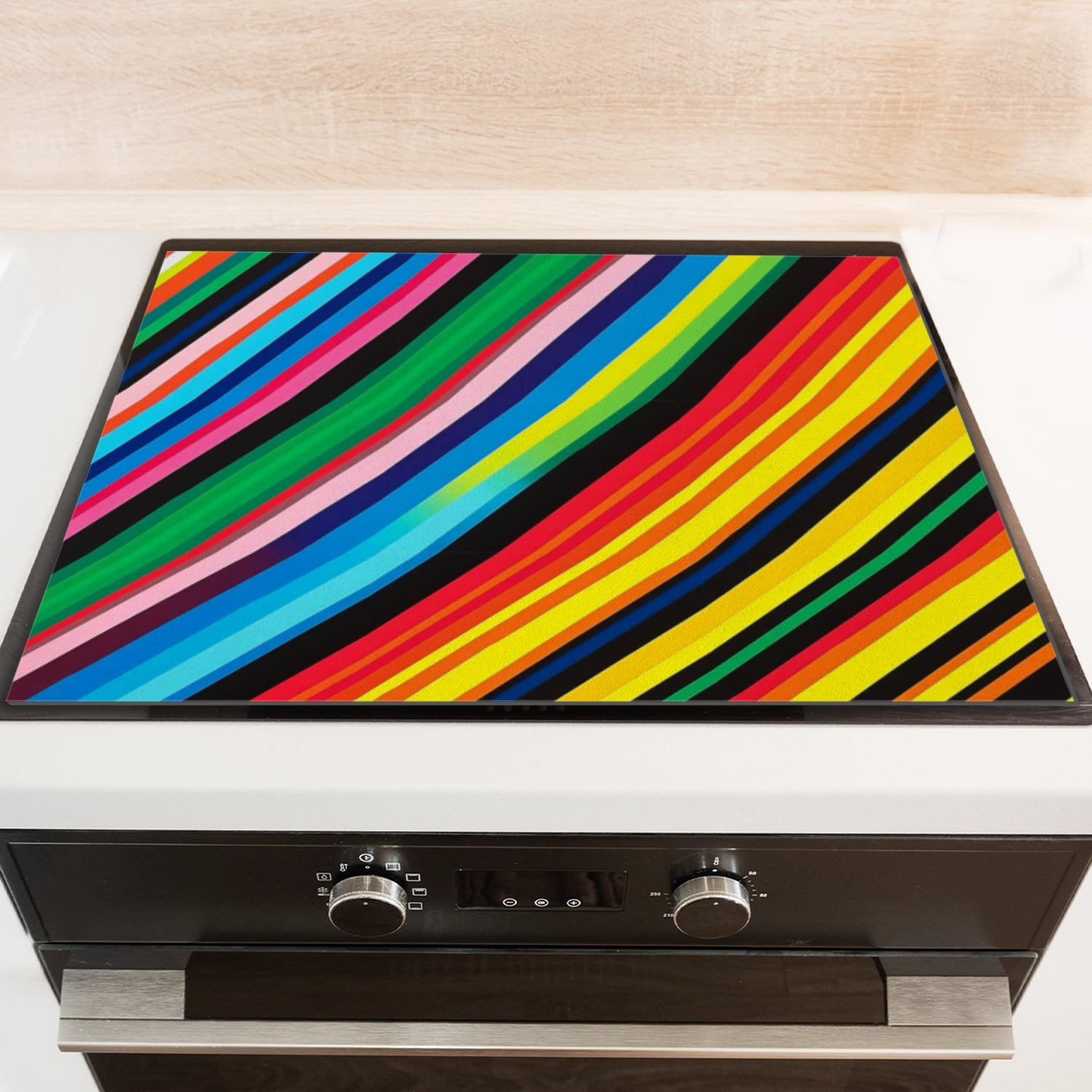 Silicone Stove Mat for Glass Top Stove, Diagonal Stripes In A Variety ...