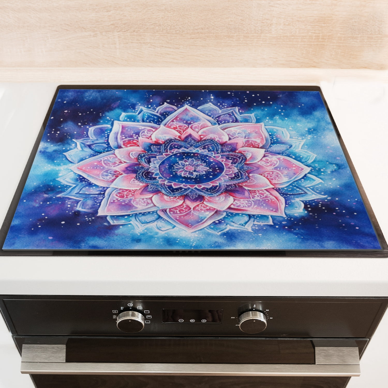 Silicone Stove Mat for Glass Top Stove, Dreamy Watercolor Mandala ...
