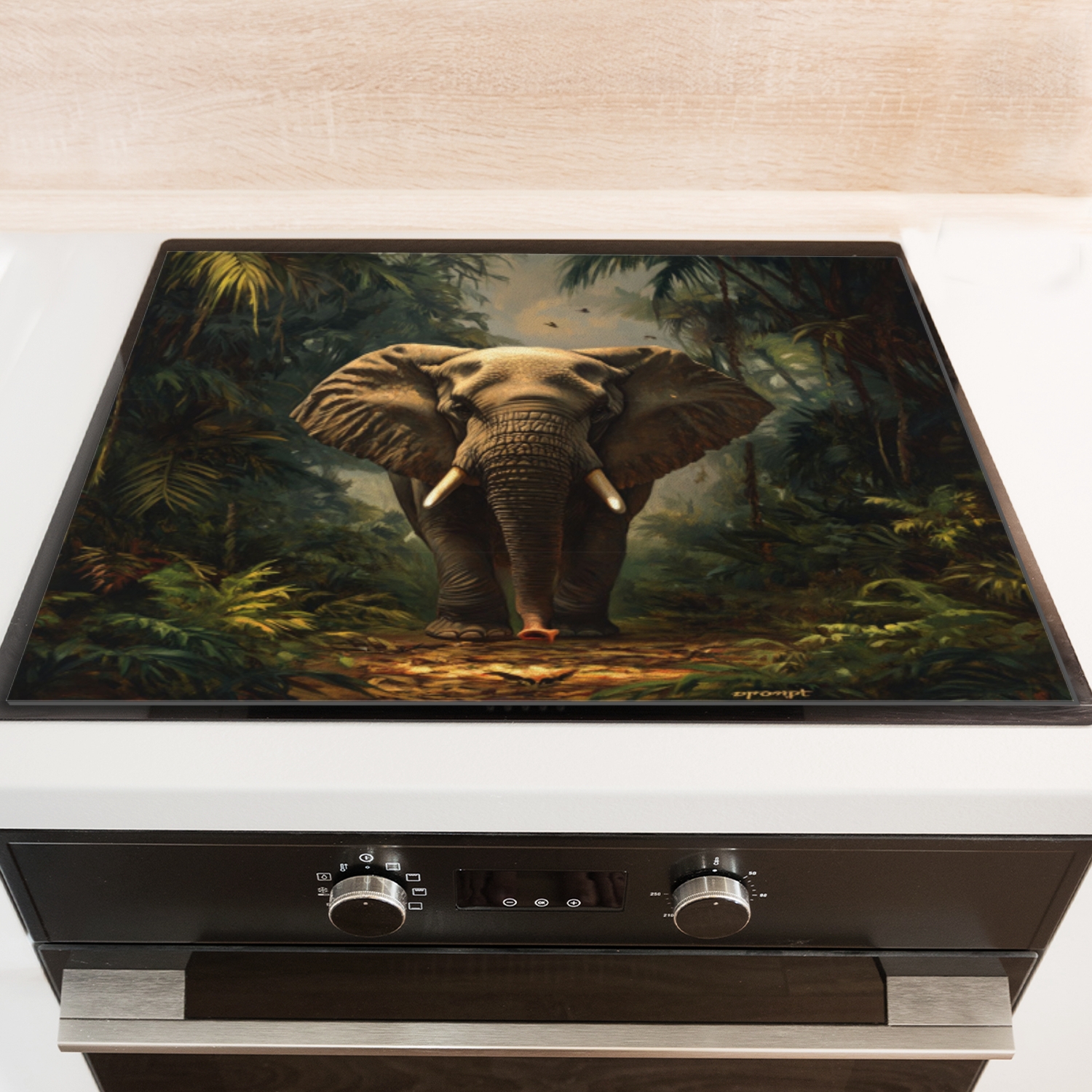 Silicone Stove Mat for Glass Top Stove, Elephant Stands On Rainforest ...