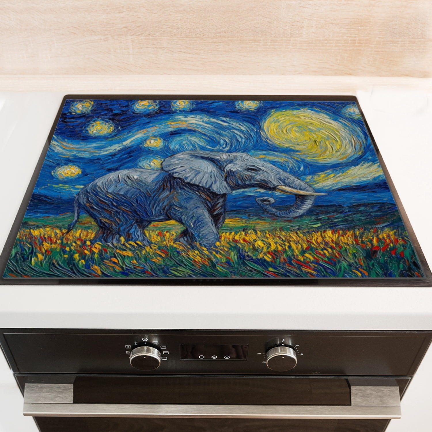 Silicone Stove Mat for Glass Top Stove, Elephant In The Style Of Van ...