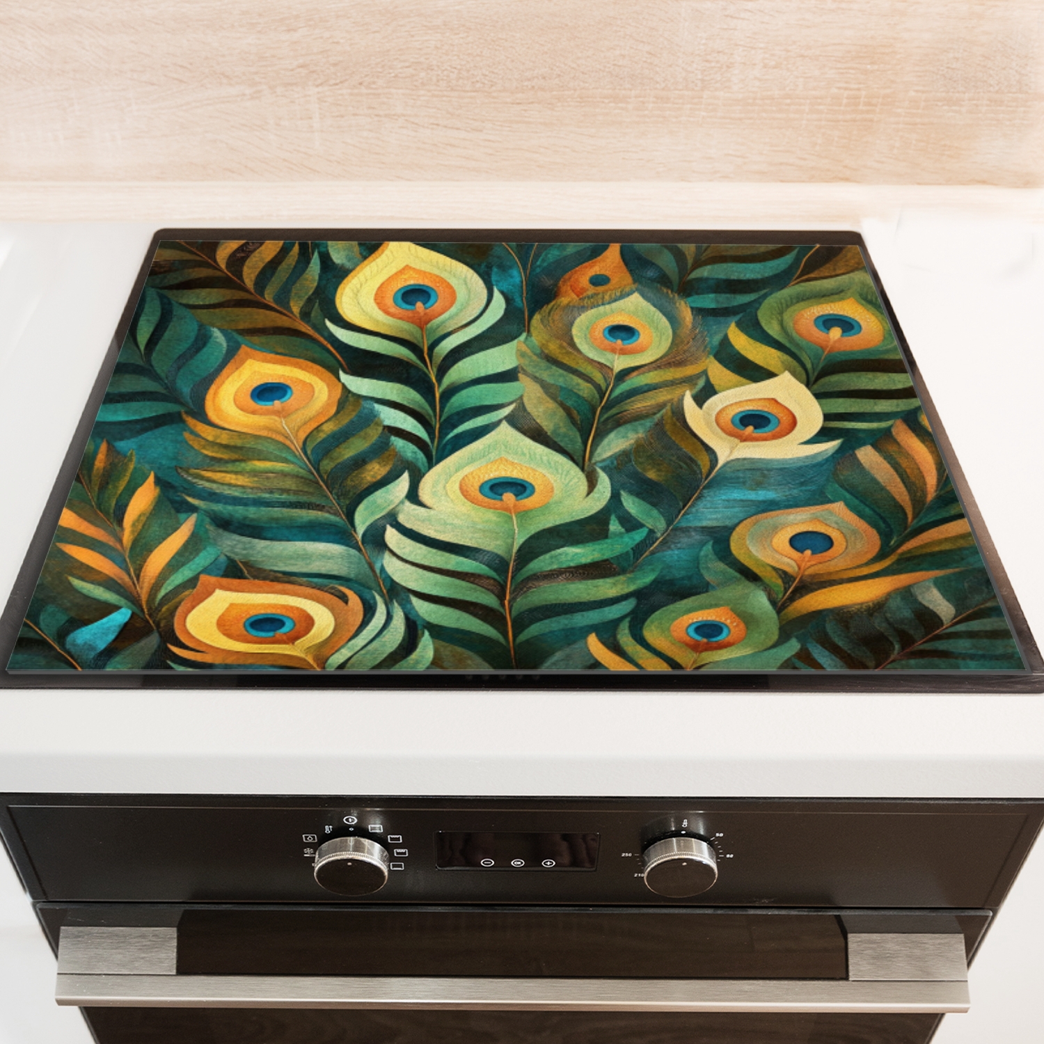 Silicone Stove Mat for Glass Top Stove, Exquisite Feather - Pattern ...