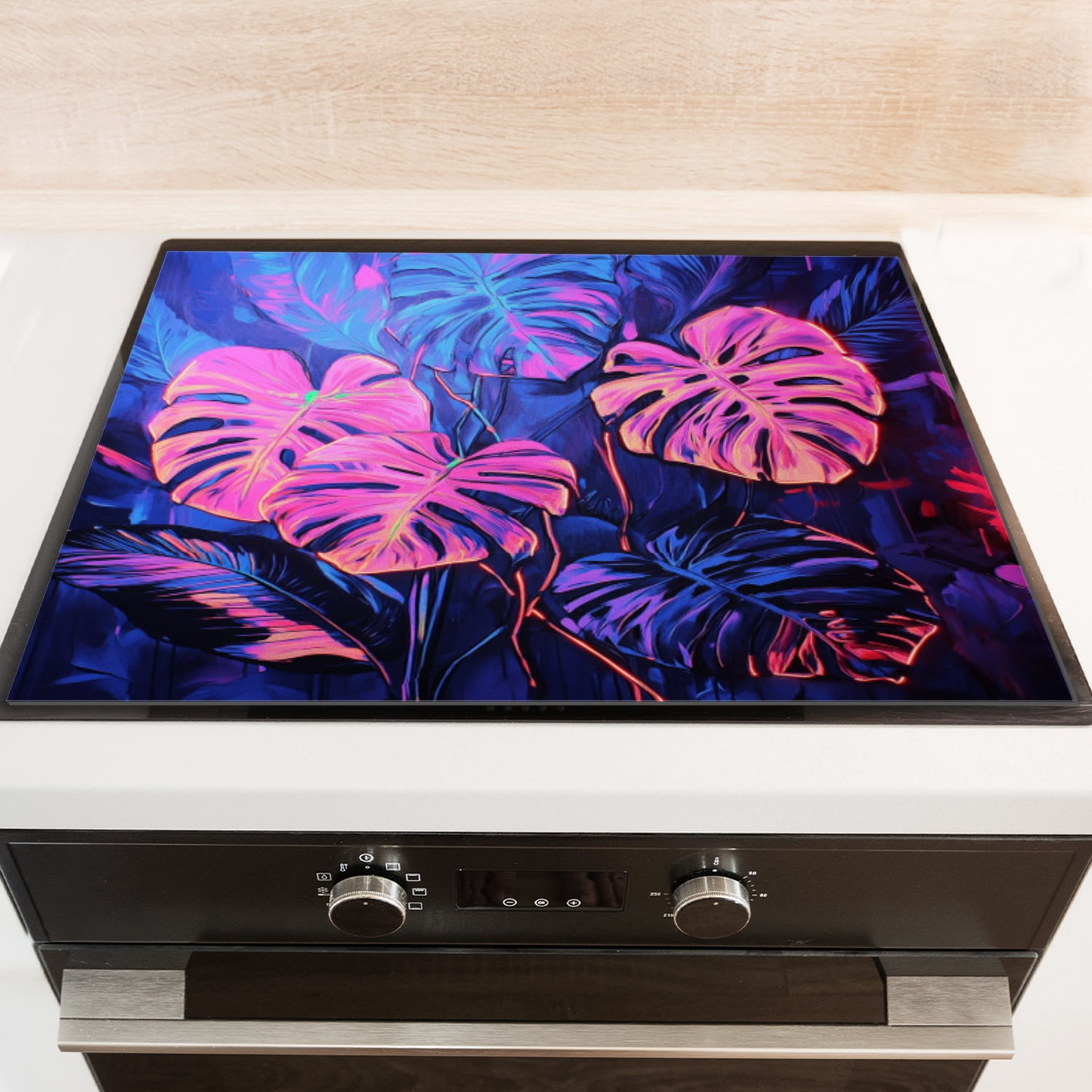Silicone Stove Mat for Glass Top Stove, Glowing Monstera Magic Electric ...