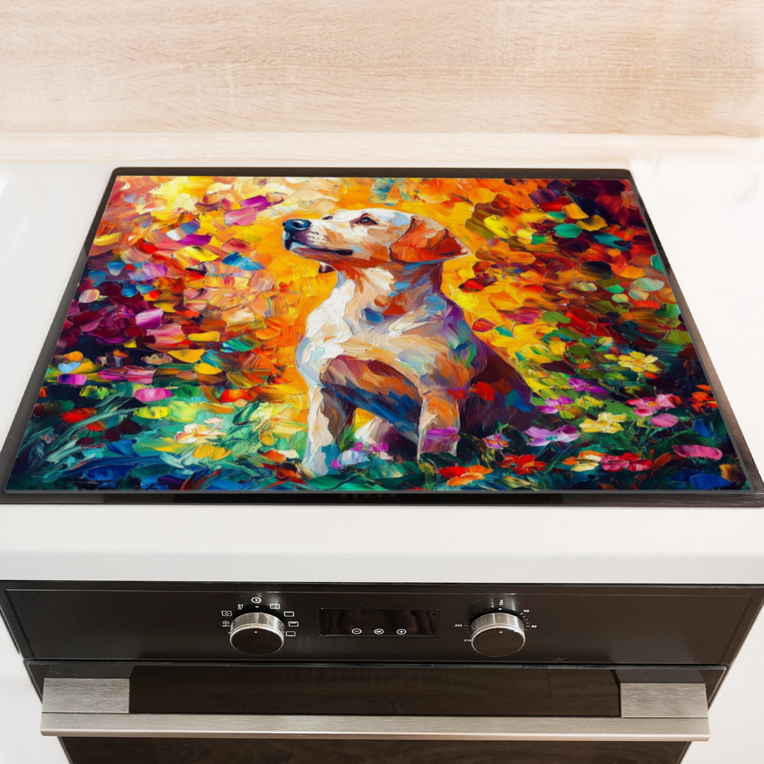 Silicone Stove Mat for Glass Top Stove, Gorgeous Color - Splashed Labrador Electric Stove Cover ...