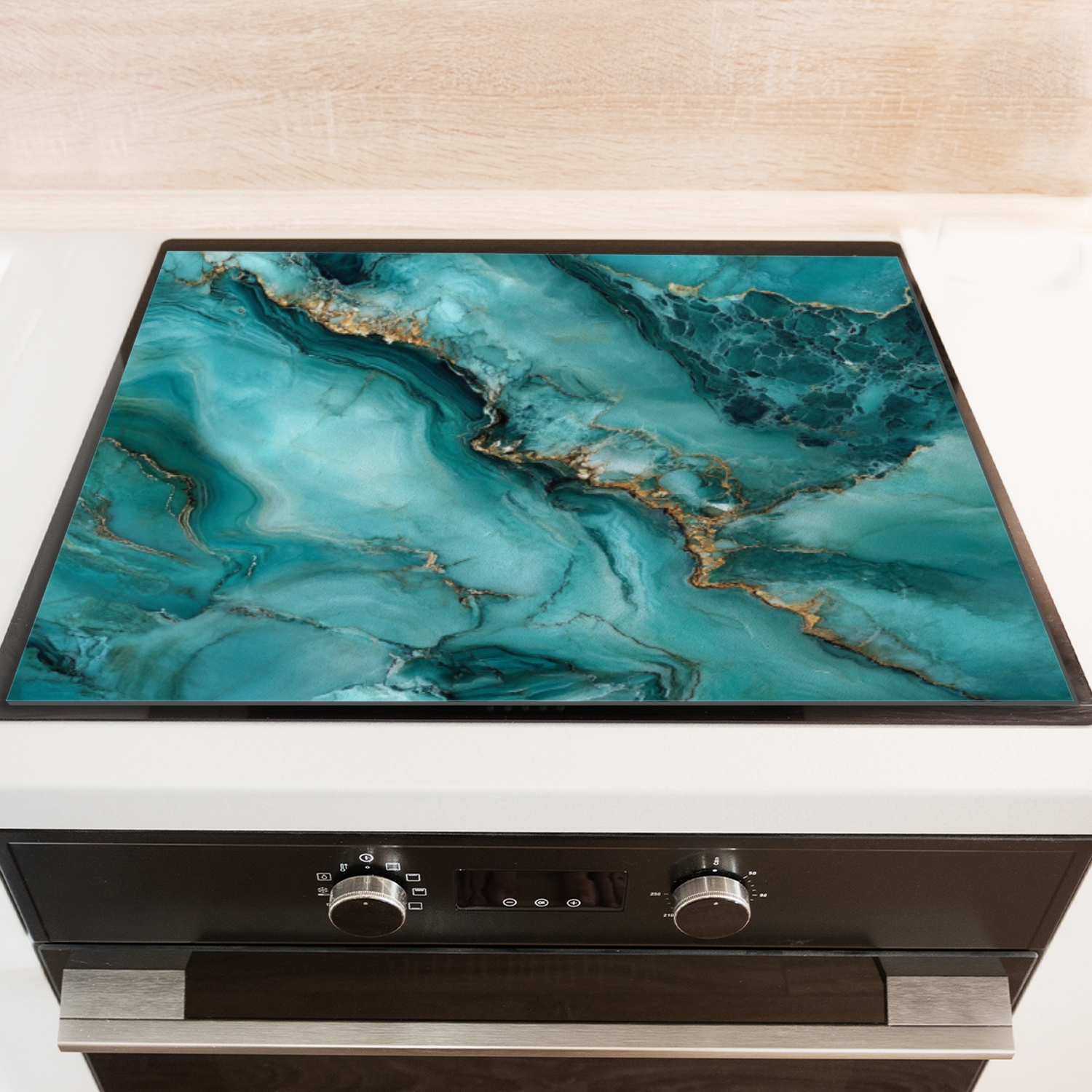 Silicone Stove Mat for Glass Top Stove, Gorgeous Teal - Marble Art ...