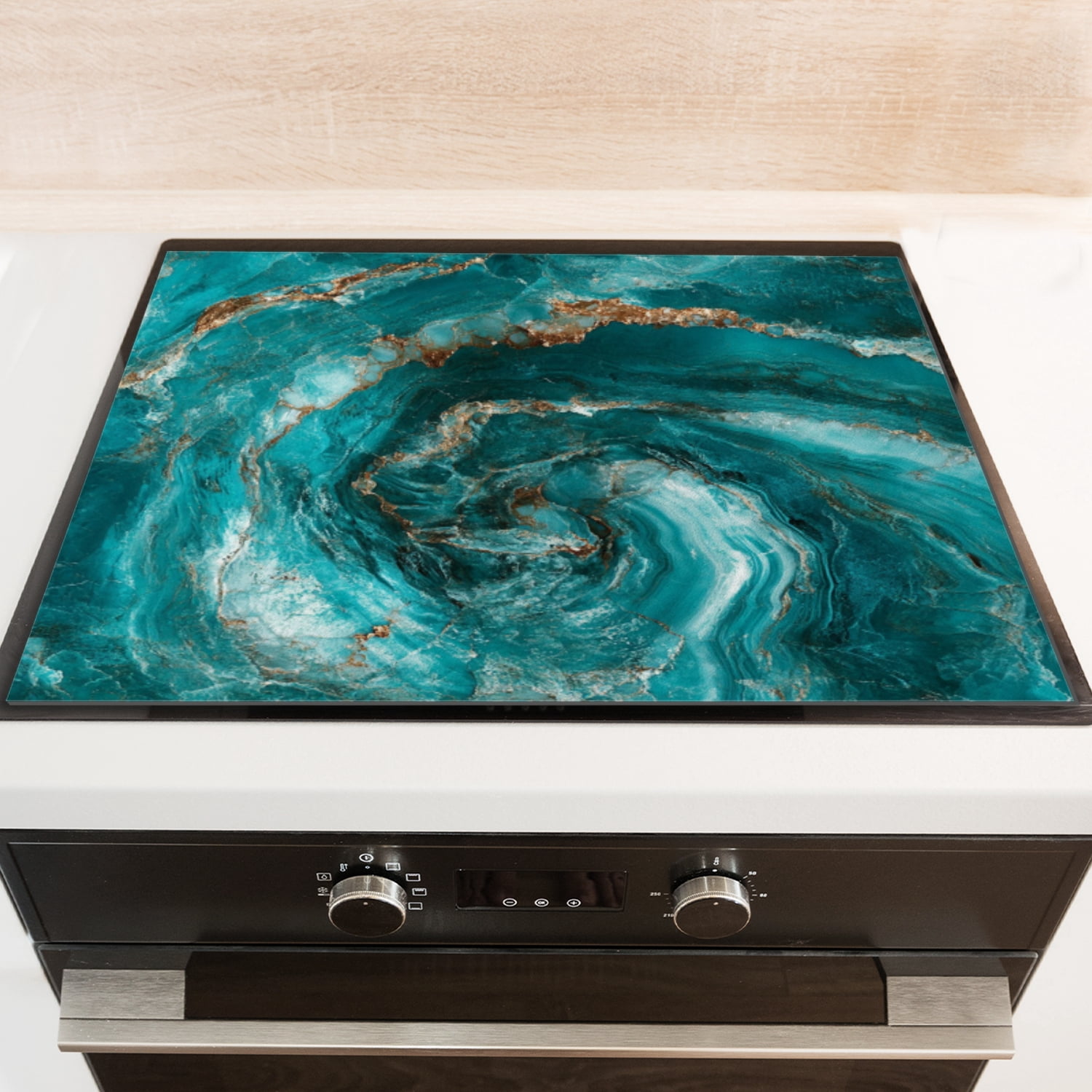 Silicone Stove Mat for Glass Top Stove, Gorgeous Teal - Veined Onyx ...