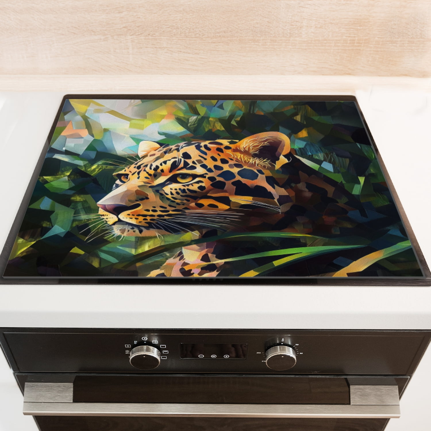 Silicone Stove Mat for Glass Top Stove, Leopard In The Jungle Electric ...