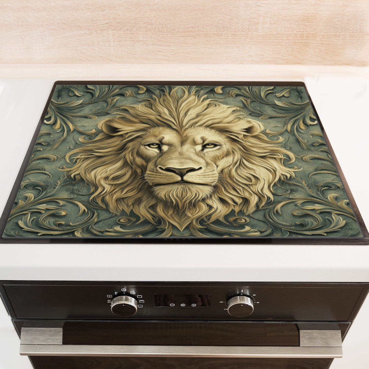 Silicone Stove Mat for Glass Top Stove, Lion Head With Thick Flowing ...