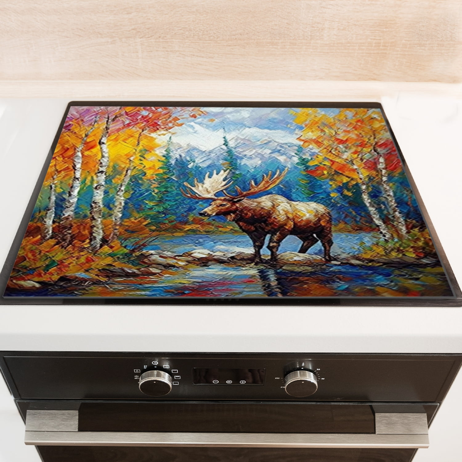 Silicone Stove Mat for Glass Top Stove, Majestic Autumn - Forest Moose ...