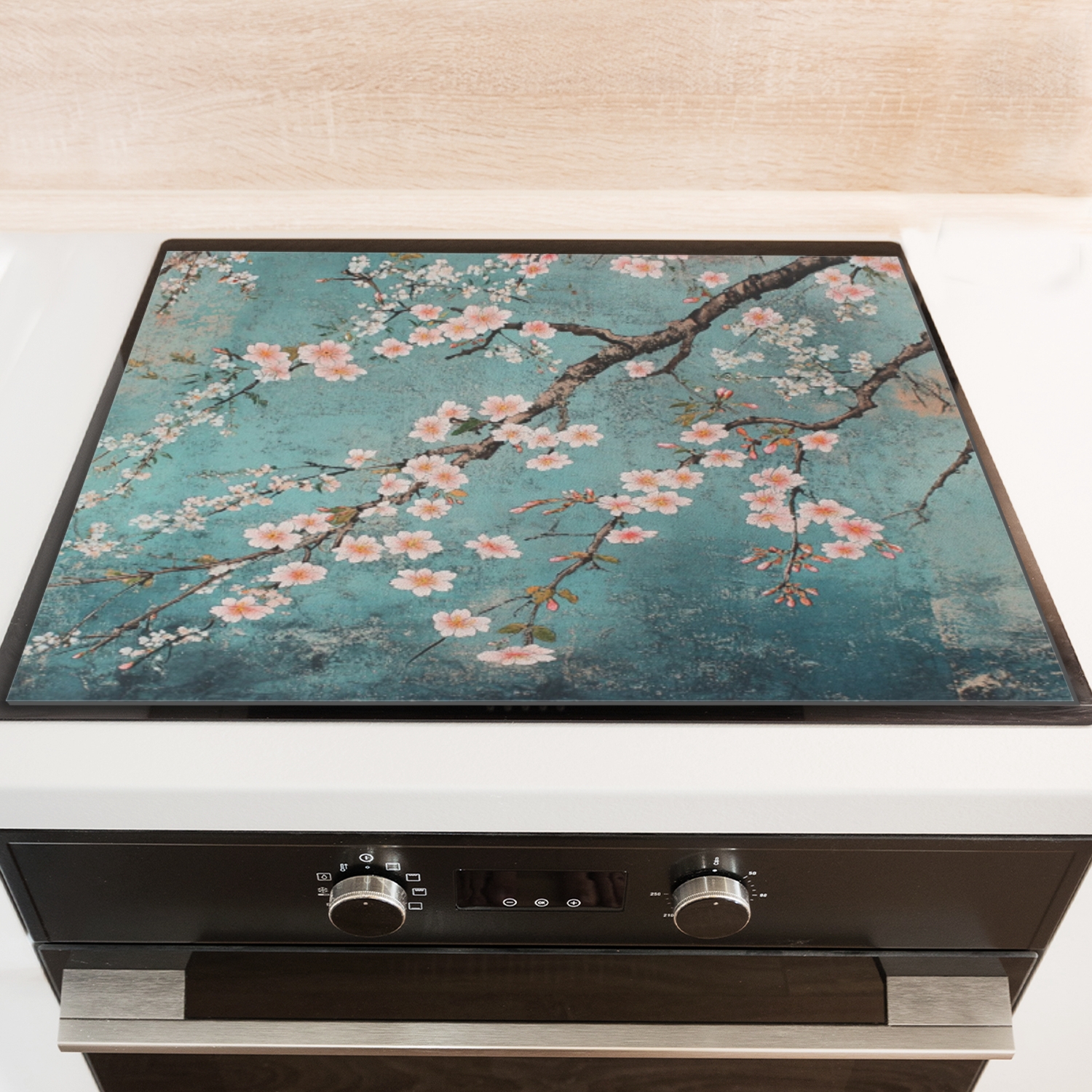 Silicone Stove Mat for Glass Top Stove, Pink Cherry Blossoms In Full ...