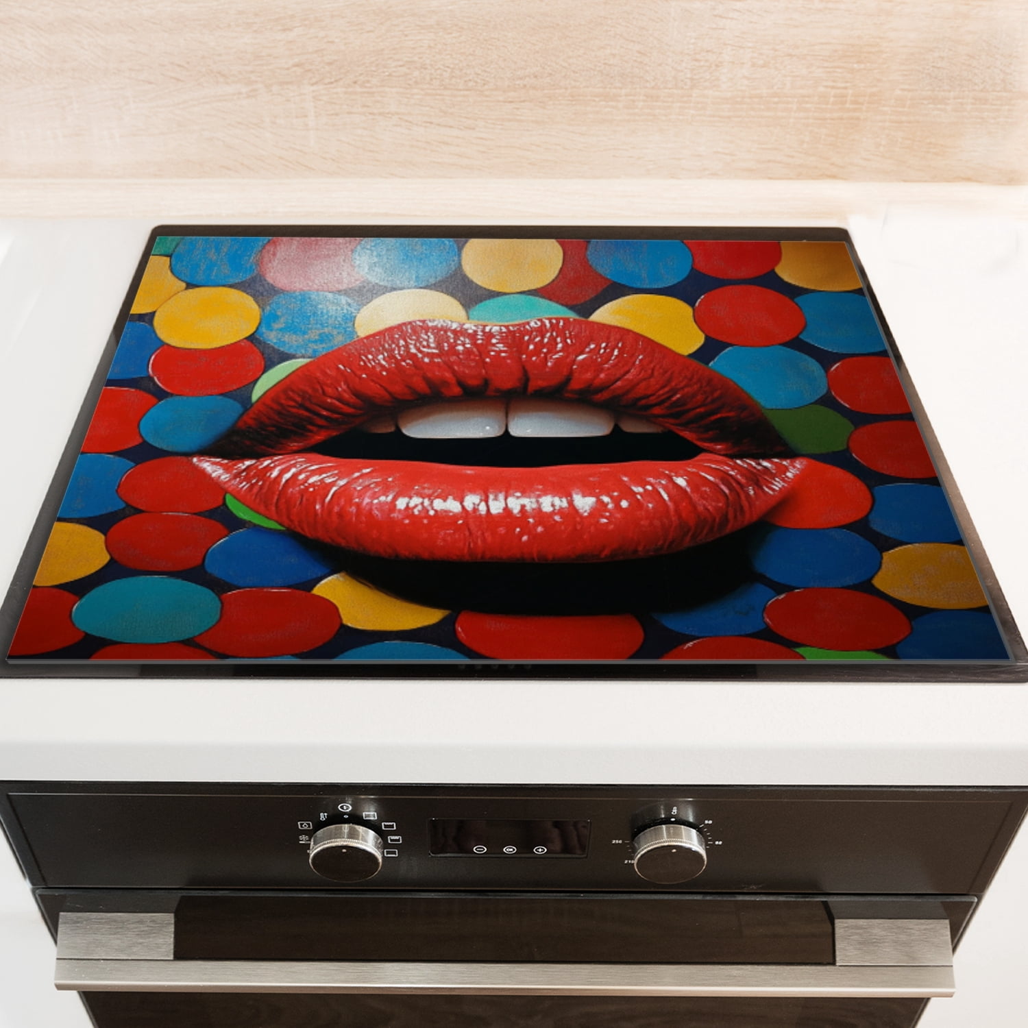 Silicone Stove Mat for Glass Top Stove, Pop Art Style Red Lips Electric ...