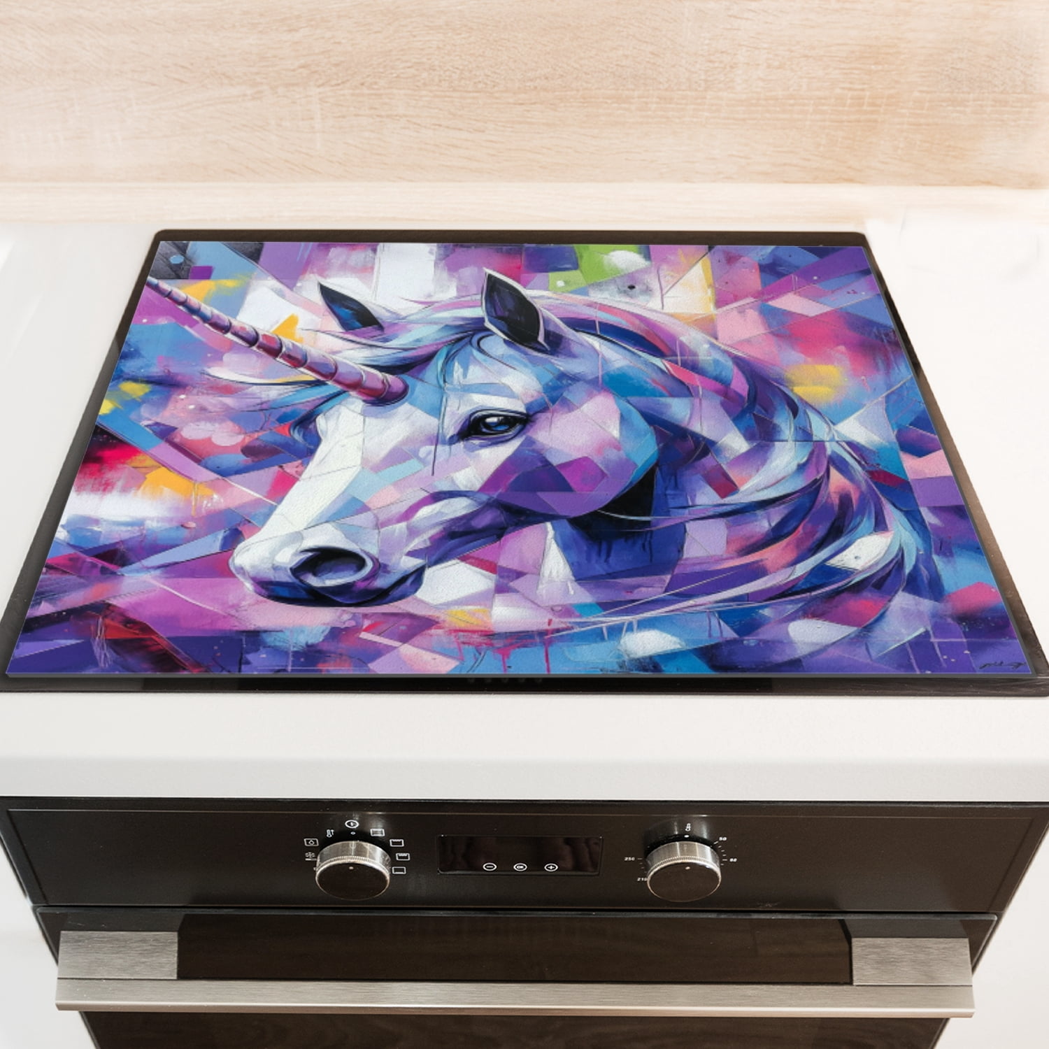 Silicone Stove Mat for Glass Top Stove, Prismatic Unicorn Portrait ...