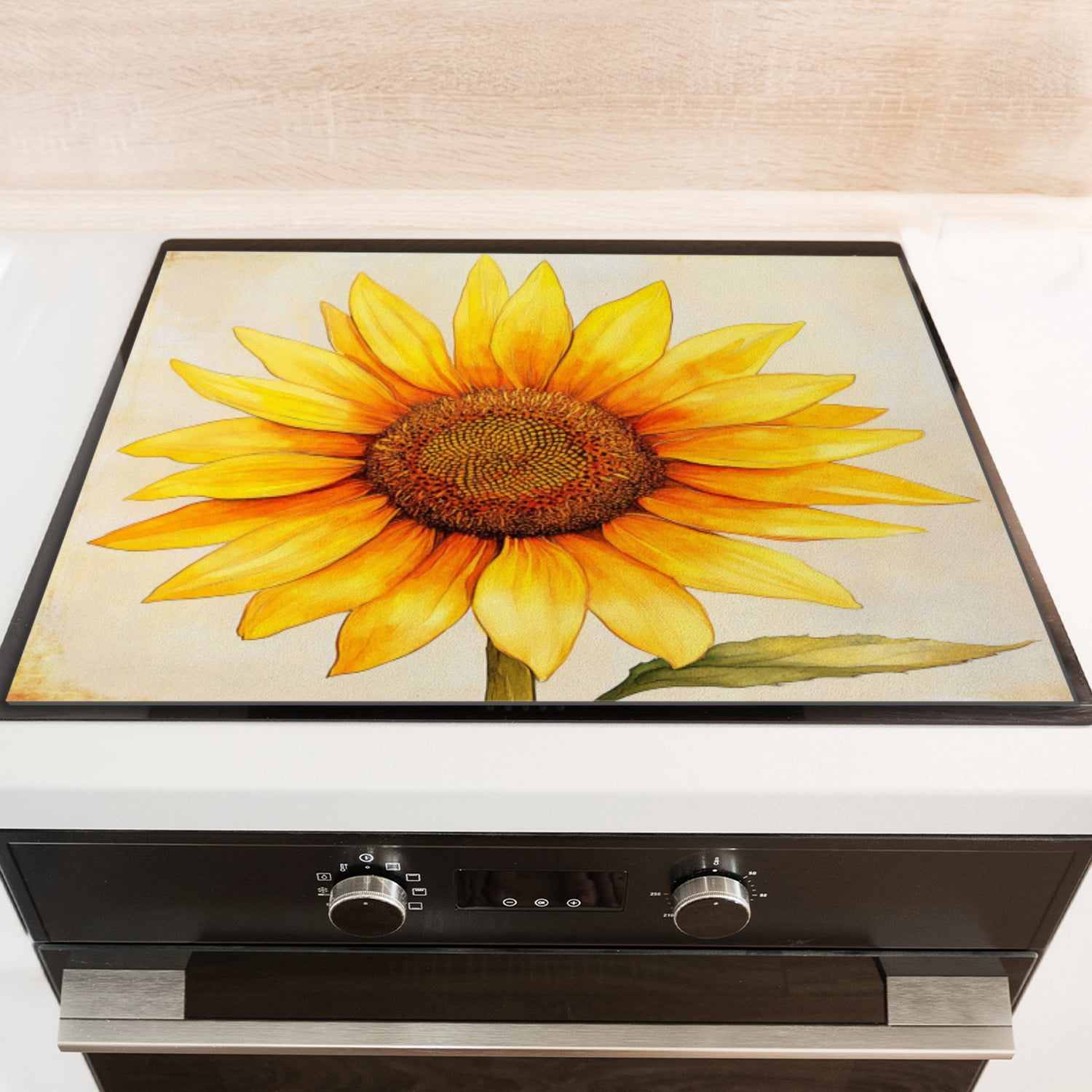 Silicone Stove Mat for Glass Top Stove, Radiant Sunflower Brightens The ...