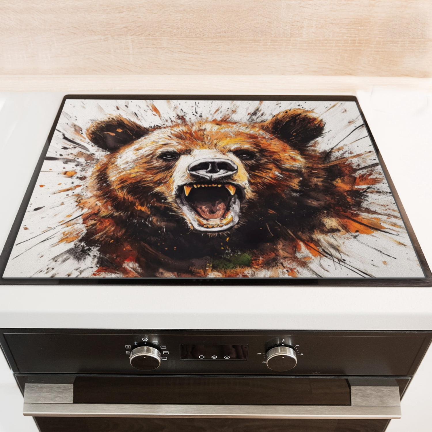 Silicone Stove Mat for Glass Top Stove, Roaring Bear With Spray ...