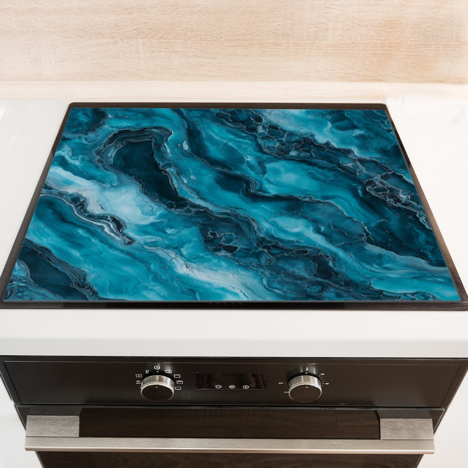 Silicone Stove Mat for Glass Top Stove, Serene Blue Marble Electric ...