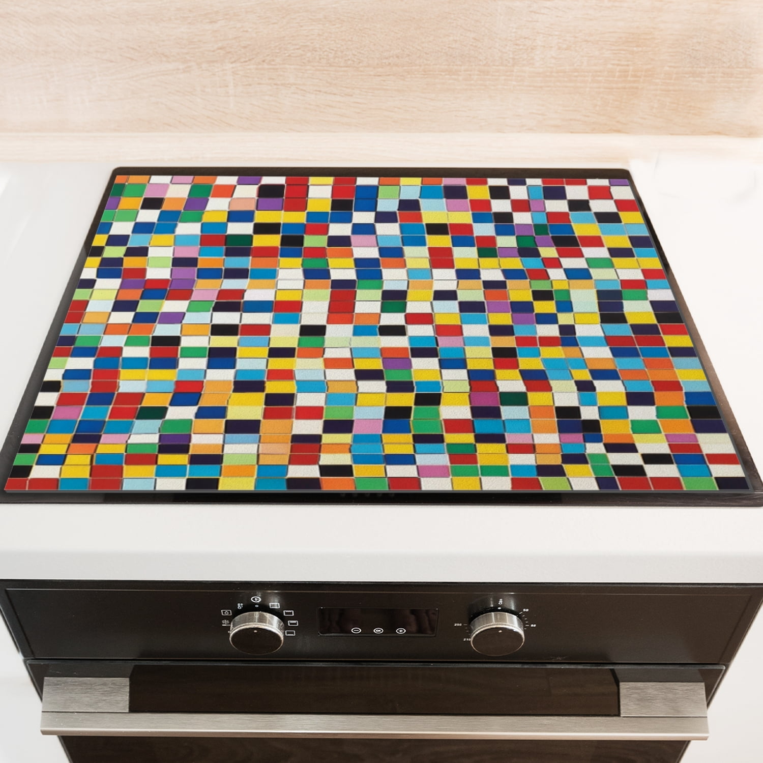 Silicone Stove Mat for Glass Top Stove, Small Squares Of Multicolored ...