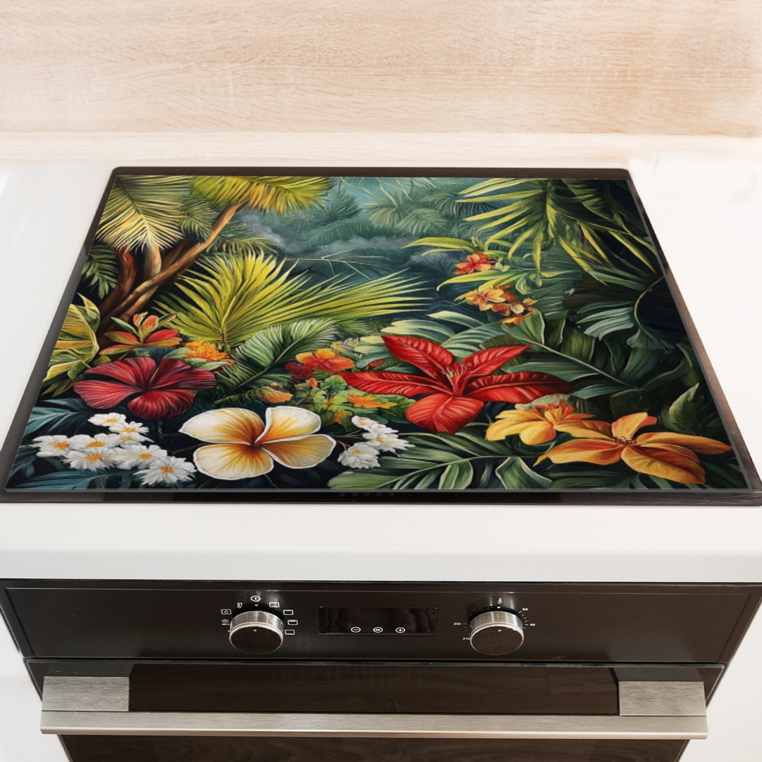 Silicone Stove Mat for Glass Top Stove, Tropical Plants Of Various ...