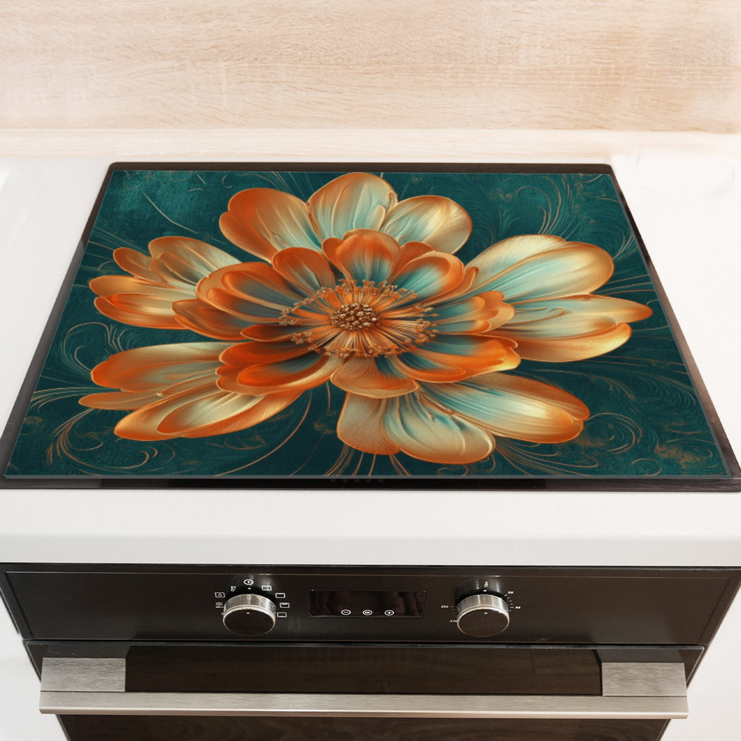 Silicone Stove Mat for Glass Top Stove, Vivid Dual - Toned Blossom ...