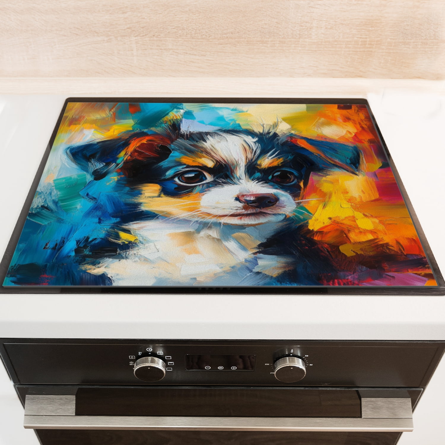 Silicone Stove Mat for Glass Top Stove, Vivid Splash - Painted Pup ...