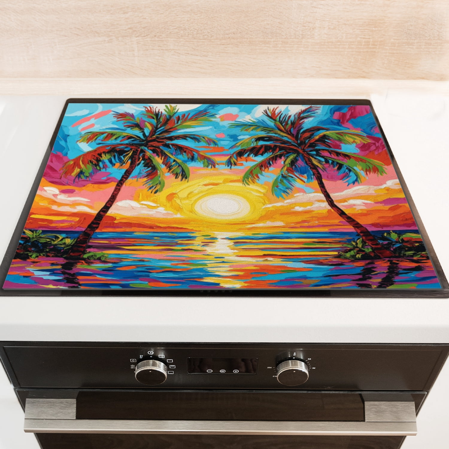 Silicone Stove Mat for Glass Top Stove, Vivid Tropical Sunset Electric ...