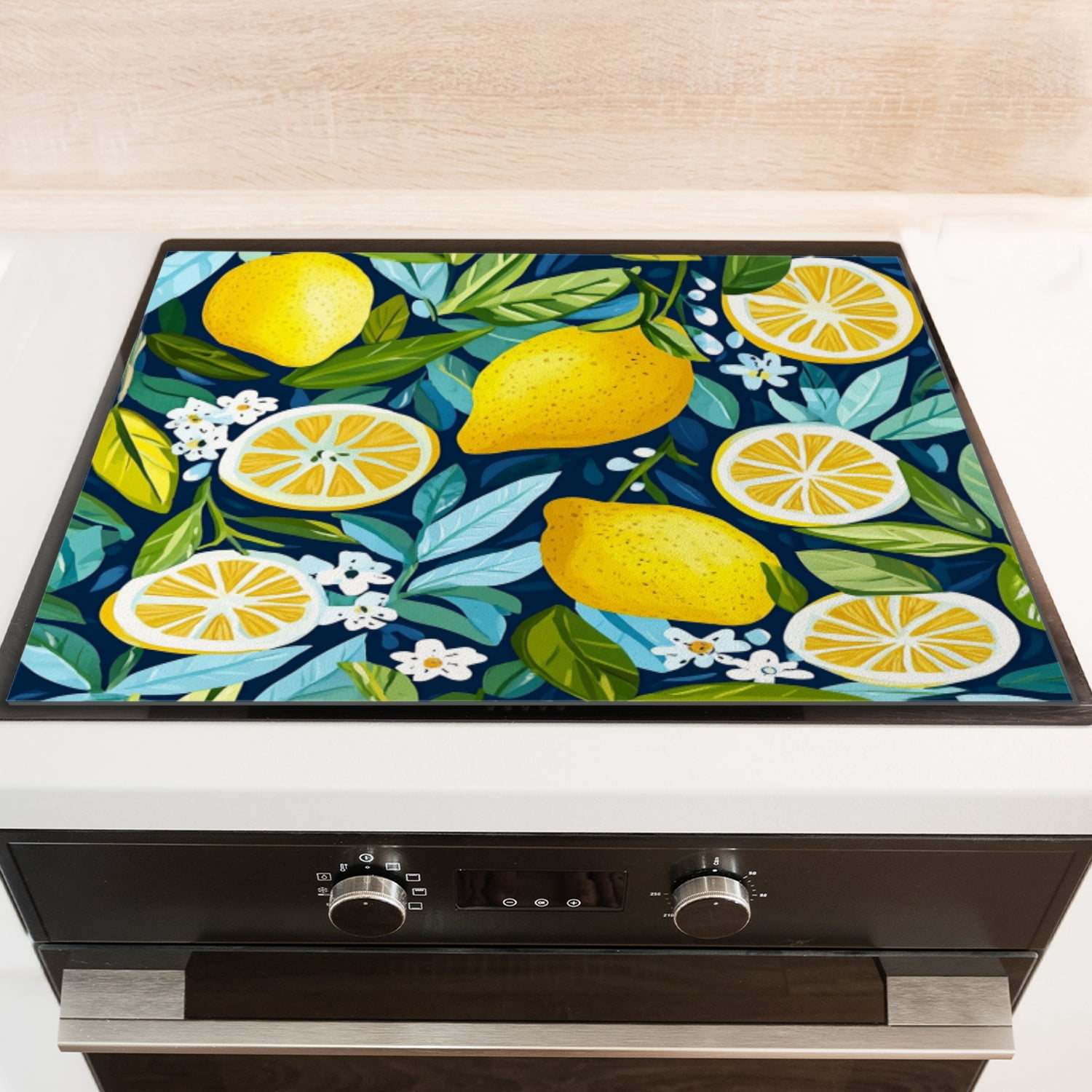 Silicone Stove Mat for Glass Top Stove, Whole Lemons And Sliced Lemons ...