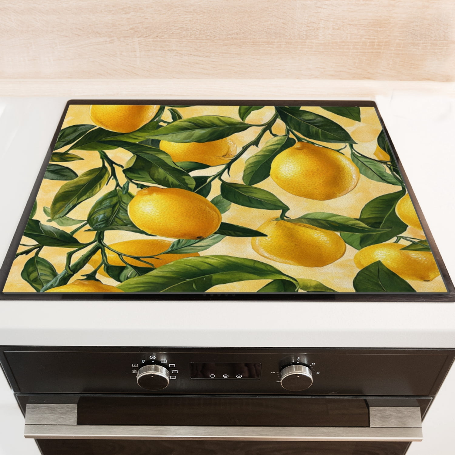 Silicone Stove Mat for Glass Top Stove, Zesty Lemon Bough Pattern ...