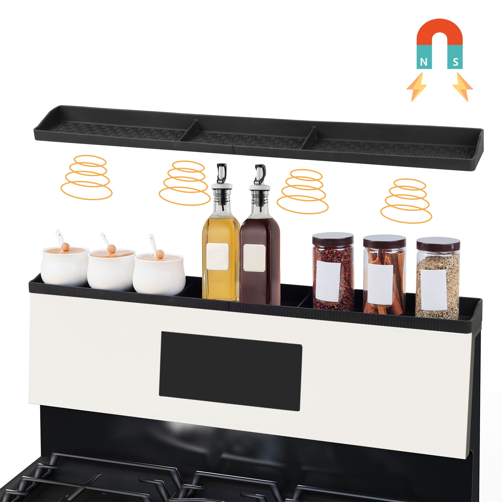 Silicone Stove Top Shelf 30", Magnetic Over Stove Top Shelf for Kitchen ...