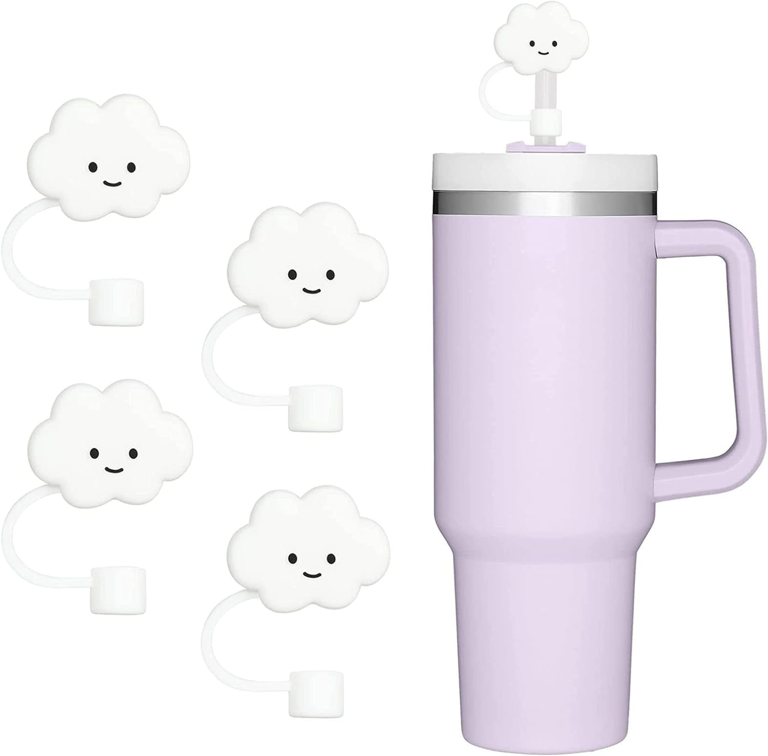 Silicone Straw Cover, 4pcs Straw Covers 10mm, Cap for Stanley Cup 40 Oz ...