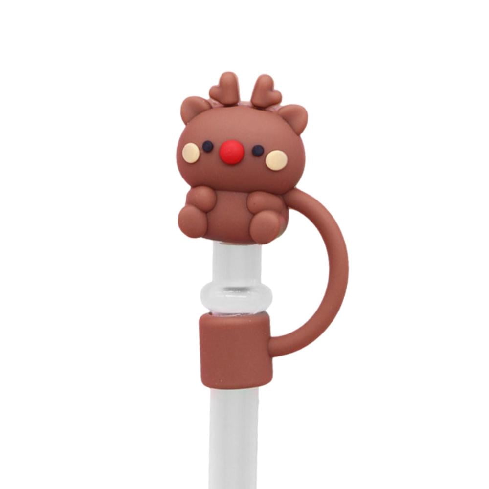 Silicone Straw Cover | Reusable Straw Caps Christmas Theme | Splash ...