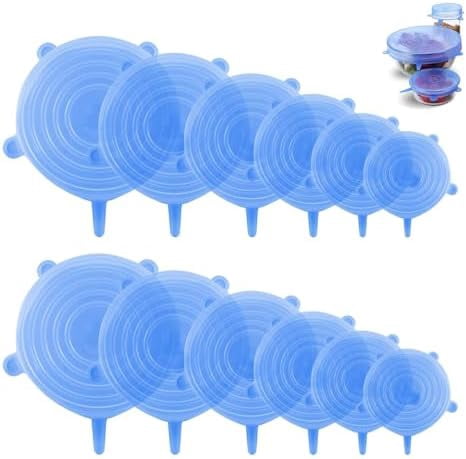 Silicone Stretch Lids – 12 Pack Reusable Food Covers,Flexible Silicone ...