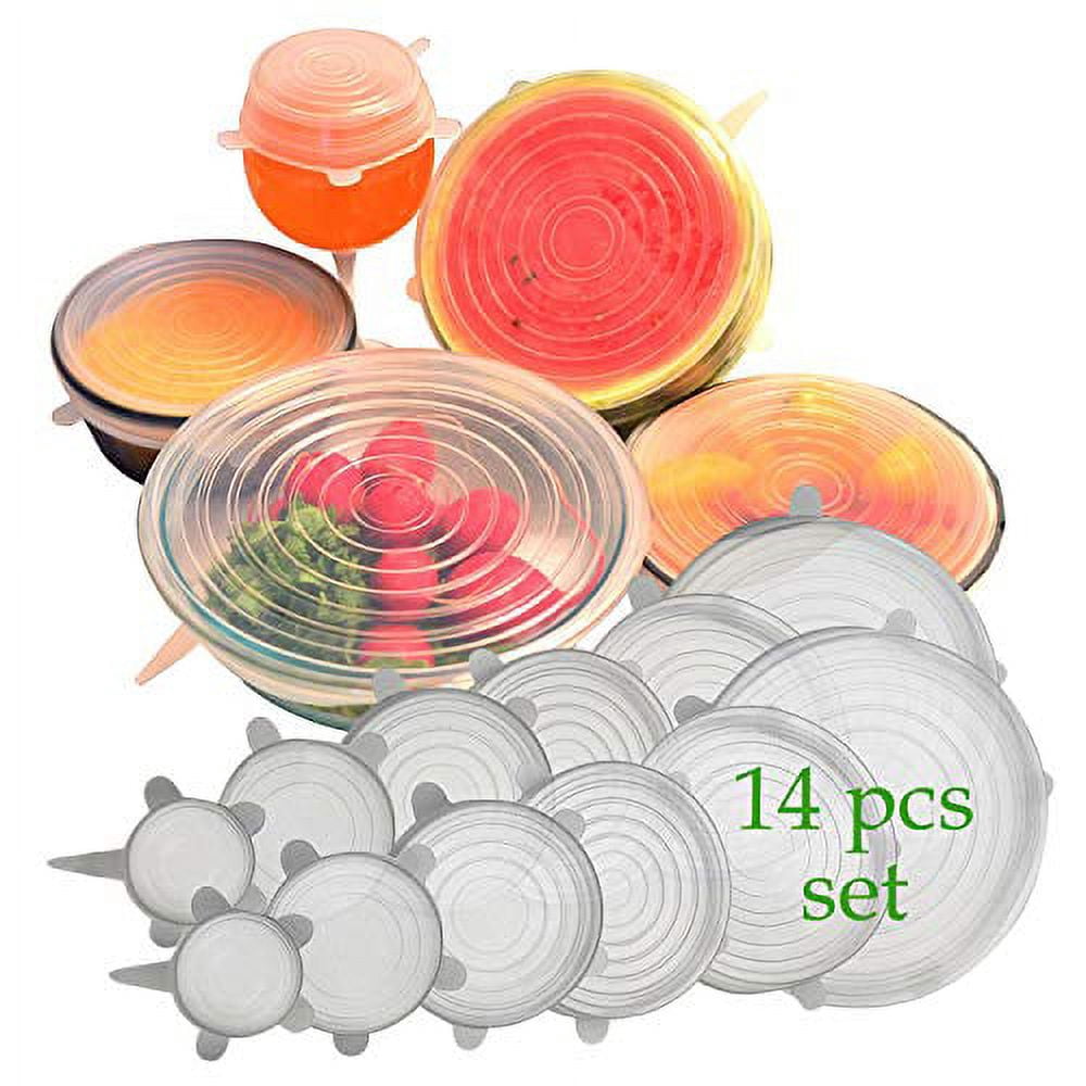 ITPCINC- Silicone Stretch-Lids and Reusable Bowl-Covers - 14 Pcs Set ...