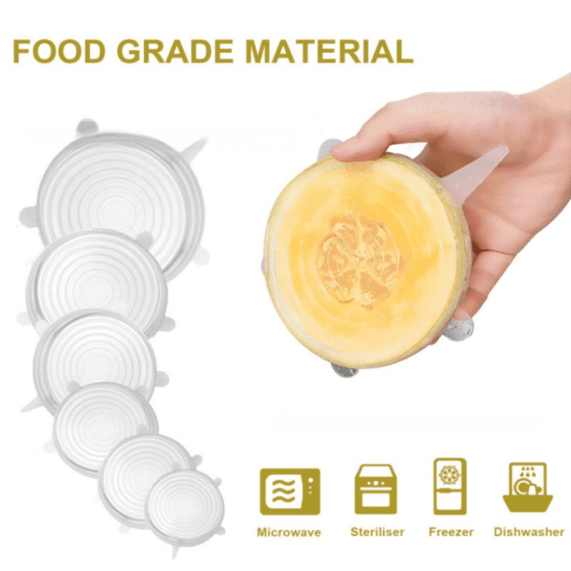 Silicone Stretch Reusable Airtight Food Covers 6 Count - Walmart.com