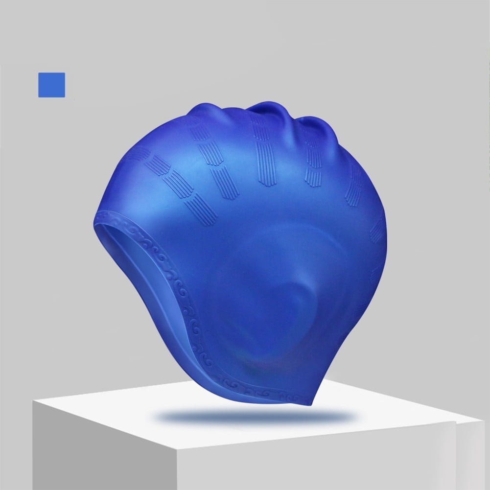 Silicone Swimming Cap Swim Cap With Ear Pockets Long Hair For Men ...