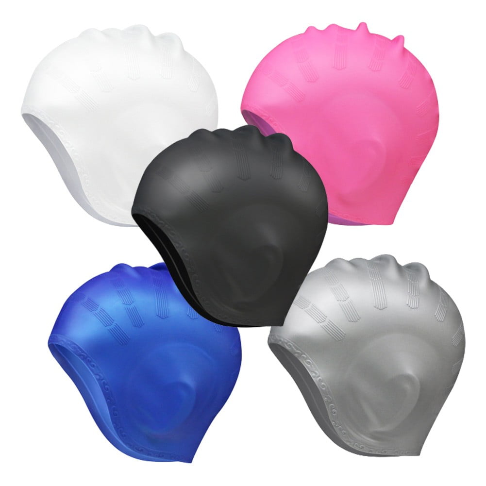 Silicone Swimming Cap Swim Cap With Ear Pockets Long Hair For Men ...
