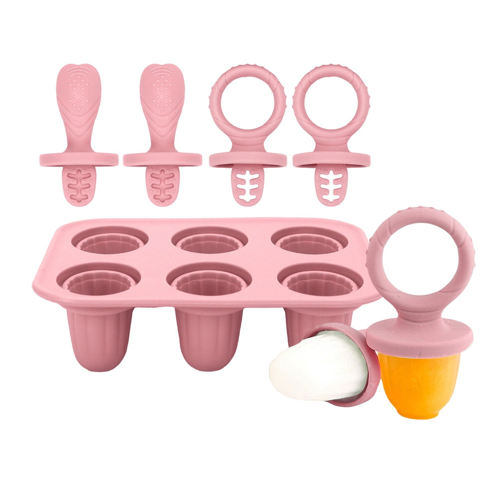 Silicone Teething Ice Cubes Molds For Babies With 6 Ice Popsicles Shape ...