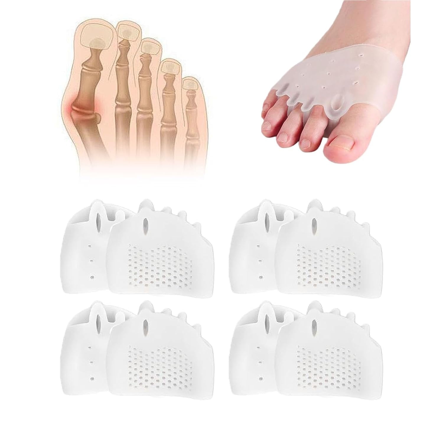 Silicone Toe Separators - 4 Pairs Bunion Corrector For Women And Men ...
