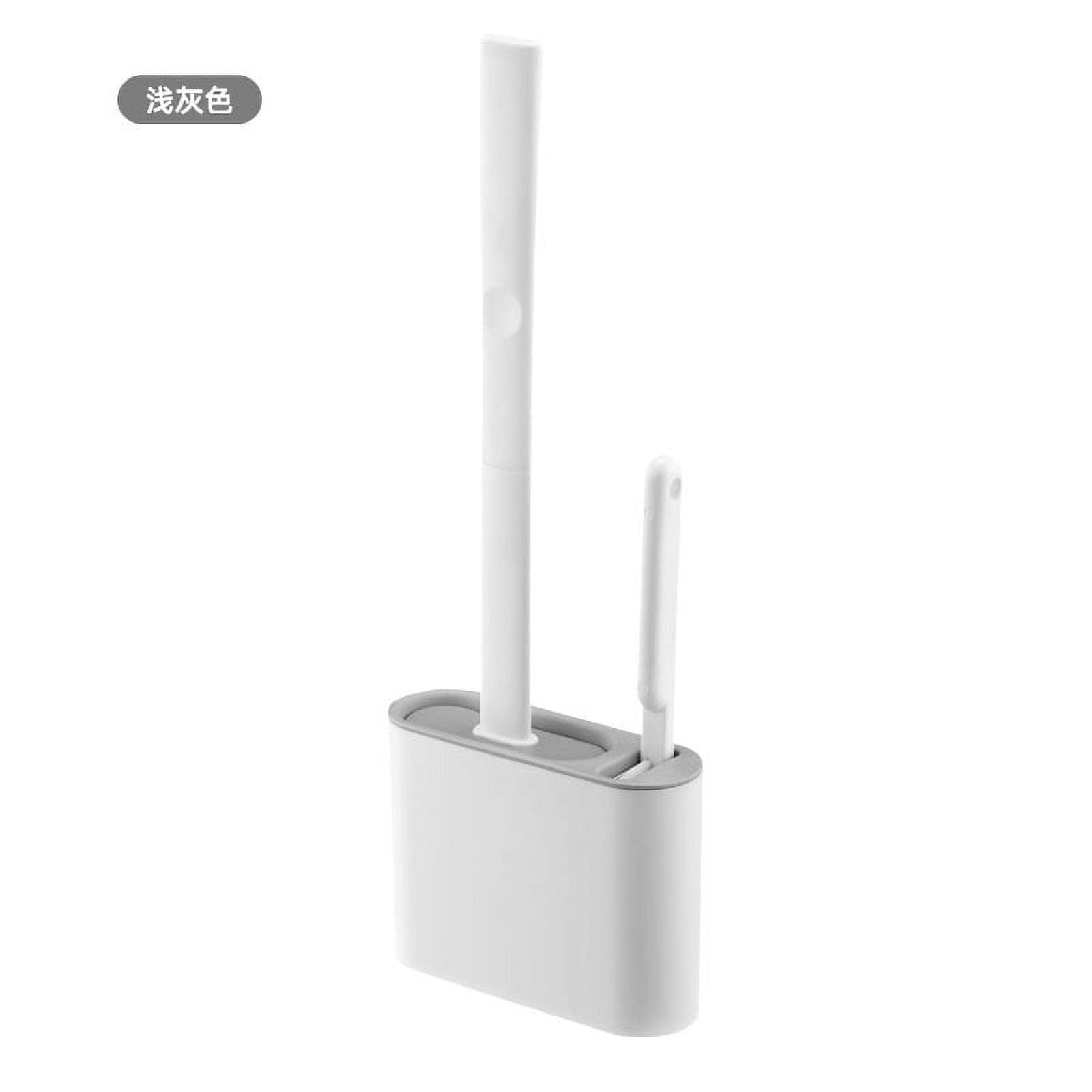 Silicone Toilet Brush Cleaning Brush Flat Head Flexible Wall Mounted ...