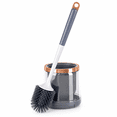 Silicone Toilet Brush and Holder Set, Wall-Mounted Bathroom Scrubber ...