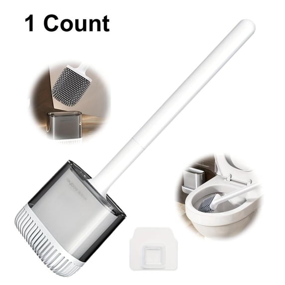 Silicone Toilet Brush Set for Home Use Wall Mounted with Storage Box ...
