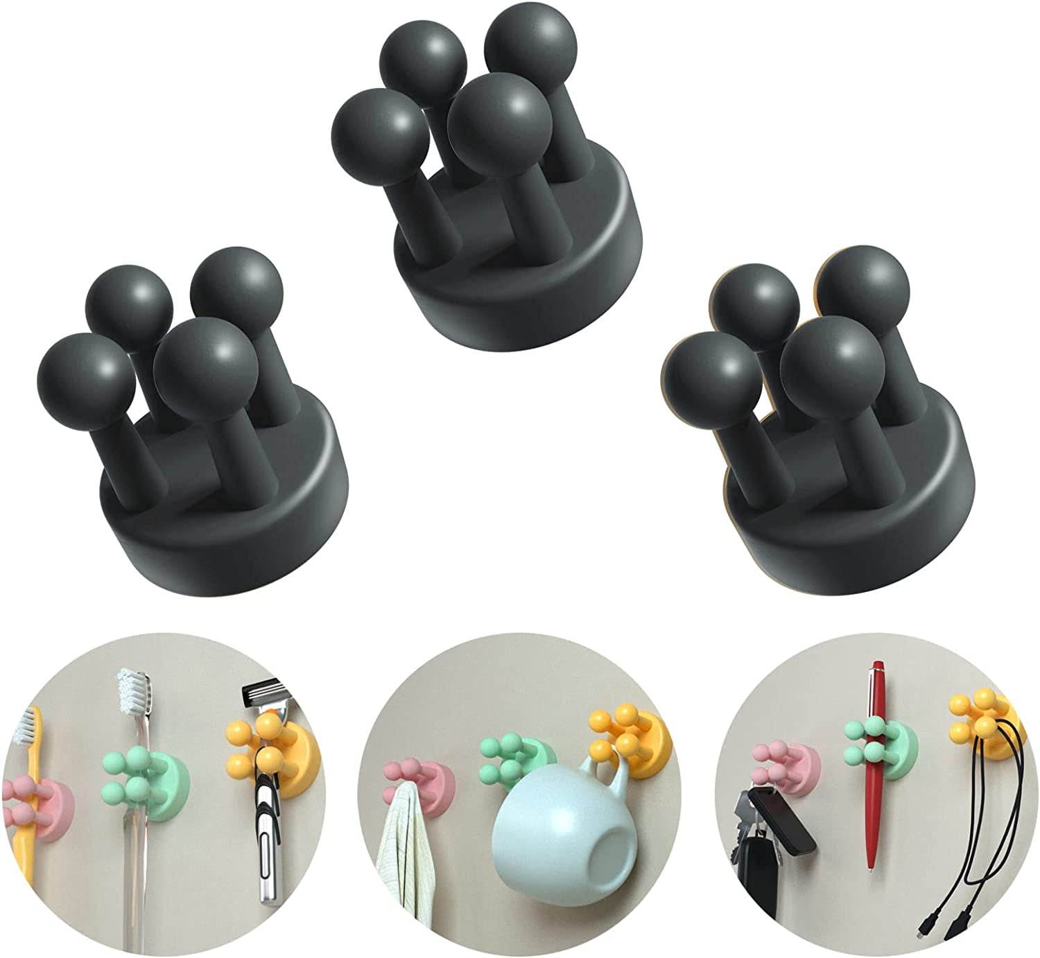 Silicone Toothbrush Holder, Multi-Function Utility Hook, Self Adhesive ...