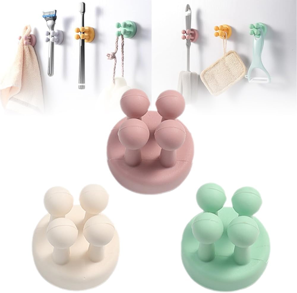 Silicone Toothbrush Razor Holders, 2025 New Toothbrush Holders Wall ...