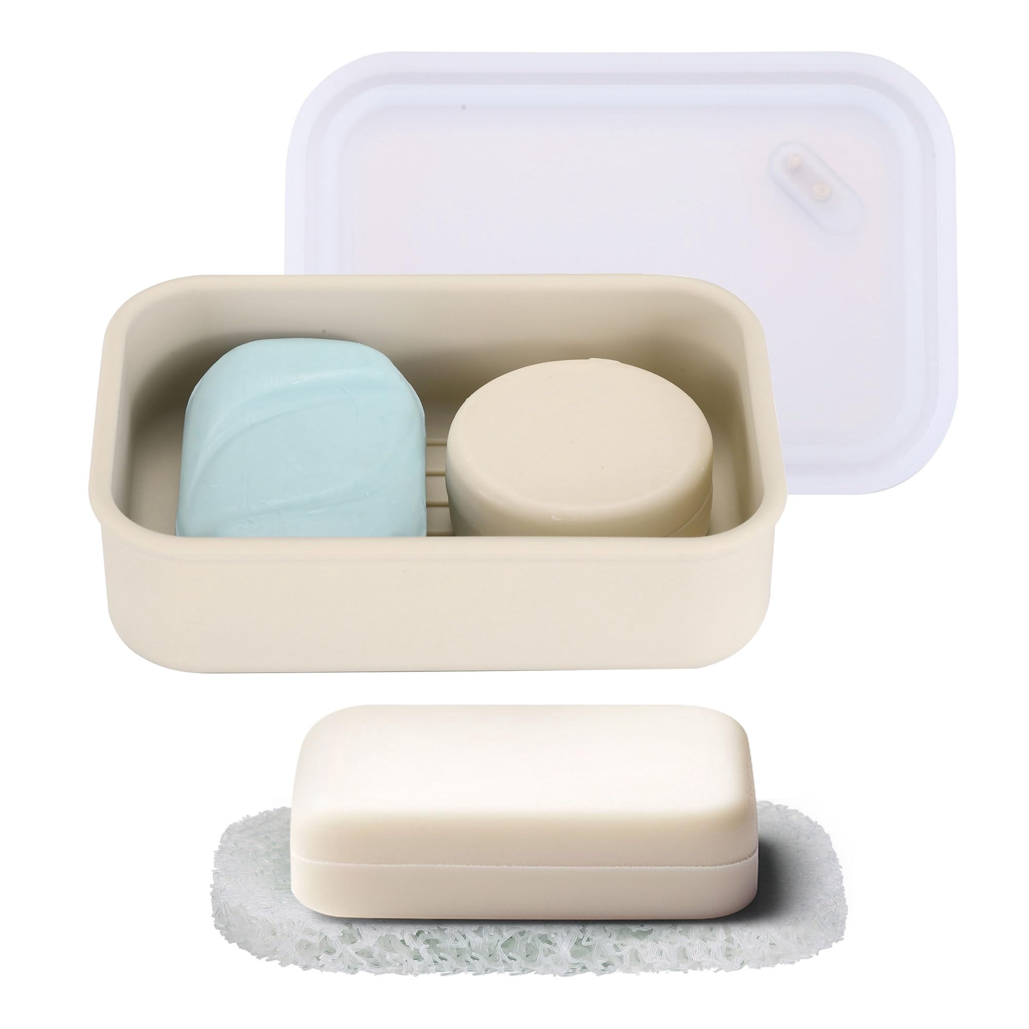 Silicone Travel Soap Case, Leakproof Soap Container with Lid, Portable ...