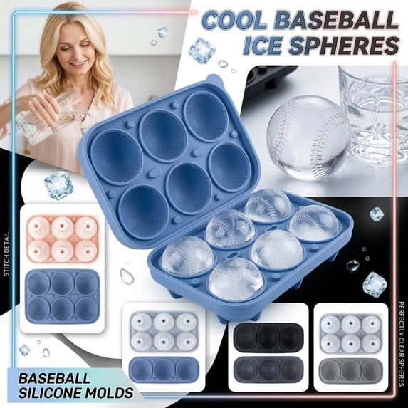 Silicone Tray with 6 Large Sphere Molds, Flexible Nonstick Design for ...