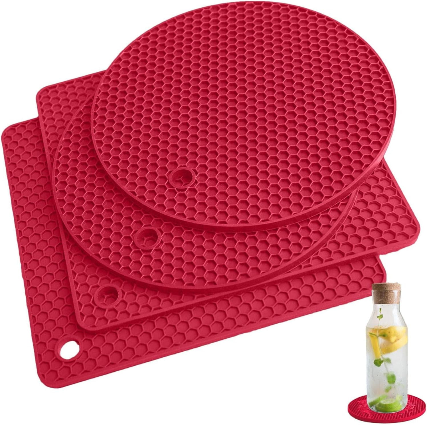 Silicone Trivet Mat - Food Grade Hot Mat Square Pot Holder - Kitchen ...