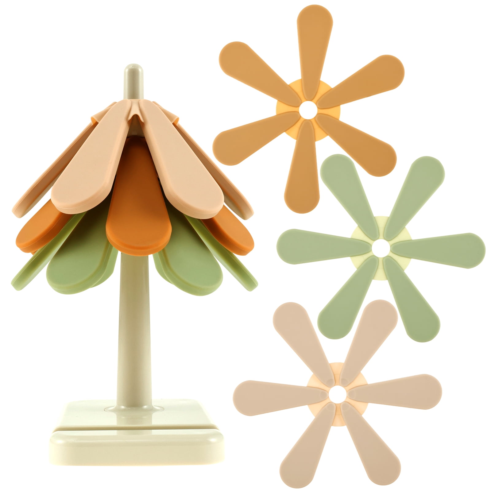 Silicone Trivets for Hot Dishes,Foldable Silicone Tree Trivet Tree ...