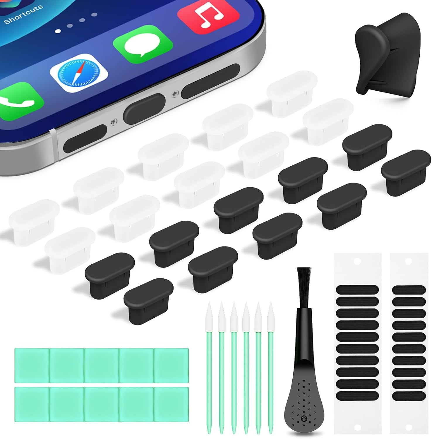 Silicone USB C Dust Plug with Phone Speaker Cover,5-in-1 31 Pack ...