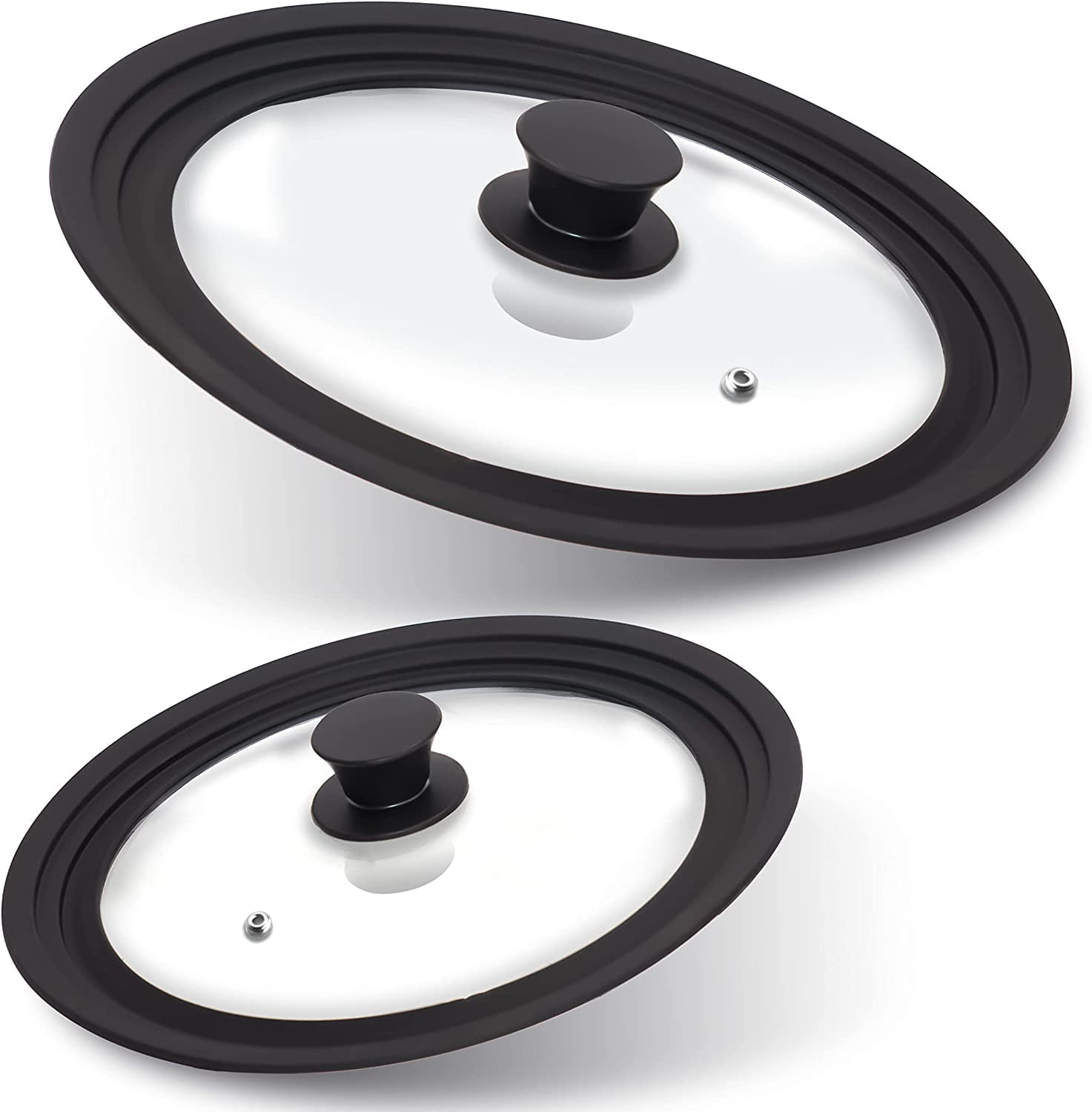 Silicone Universal Lid for Pots, Pans and Skillets - Tempered Glass ...