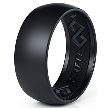Rinfit Silicone Wedding Ring for Men - Soft Rubber Wedding Band ...