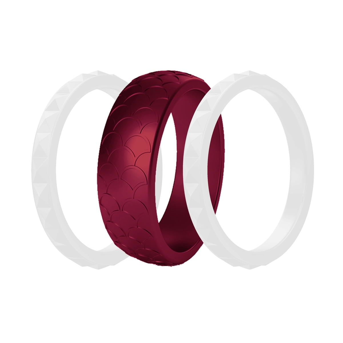 Silicone Wedding Rings For Women 3 Packs -Stackable Silicone Rubber ...