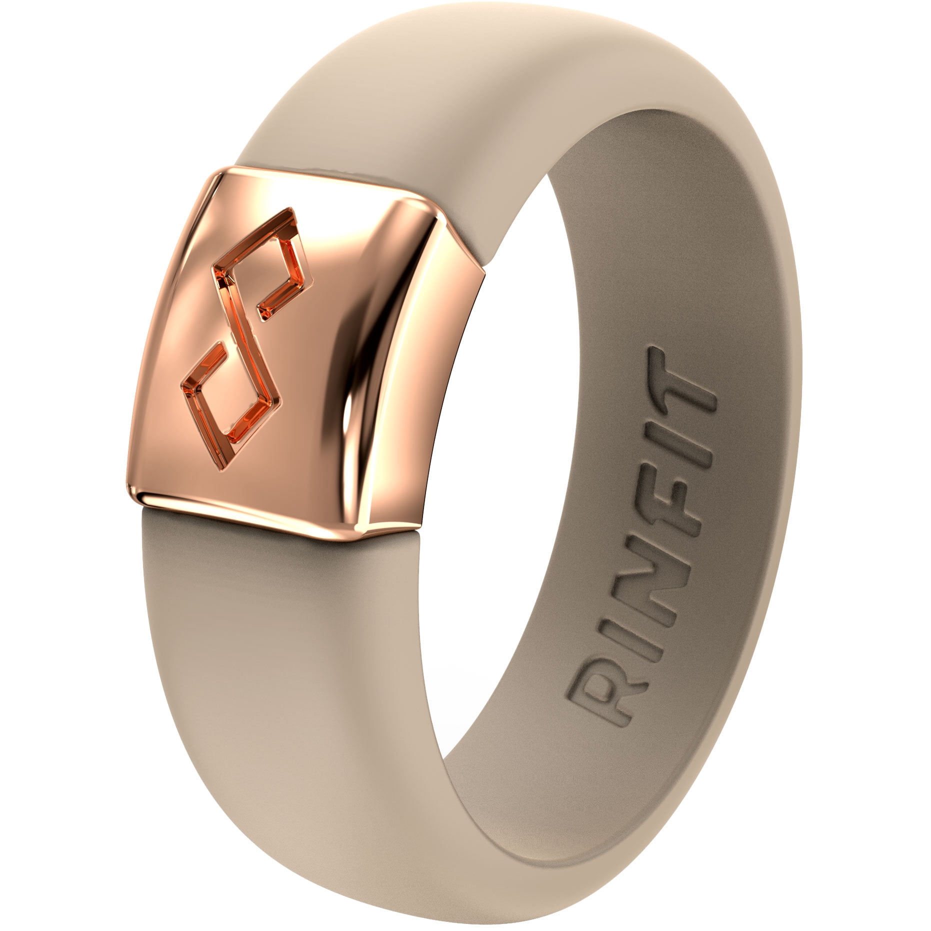 Silicone Wedding Rings for Women by Rinfit - Metal Infinity - Nude with ...
