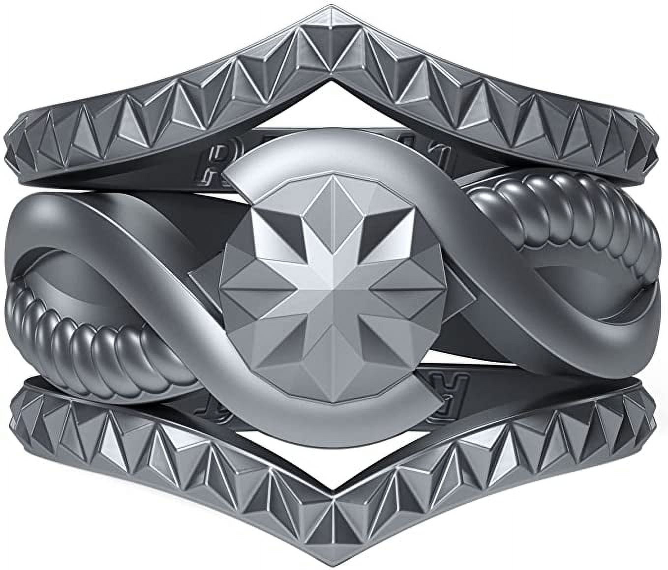 Rinfit Silicone Wedding Rings for Women: Diamond Set, Stackable Rubber ...